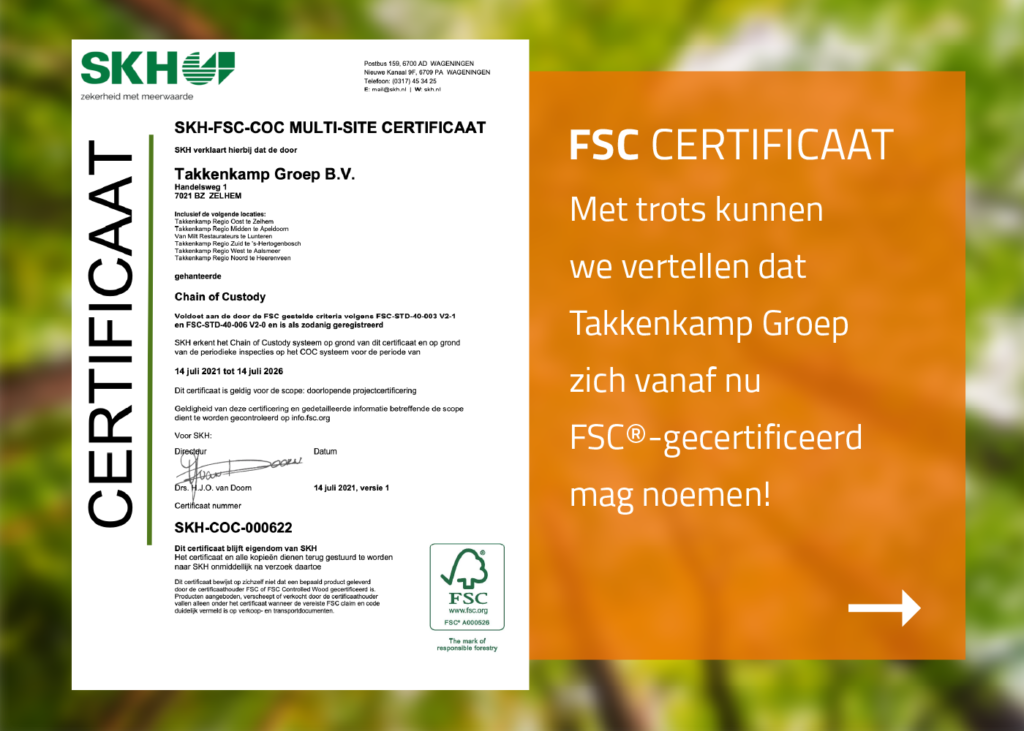 FSC® Certificaat behaald - Takkenkamp